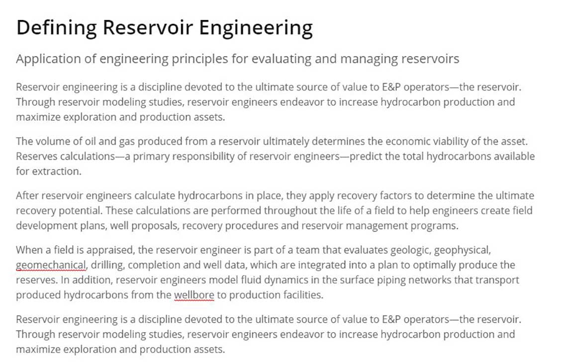 Defining Reservoir Engineering | Schlumberger