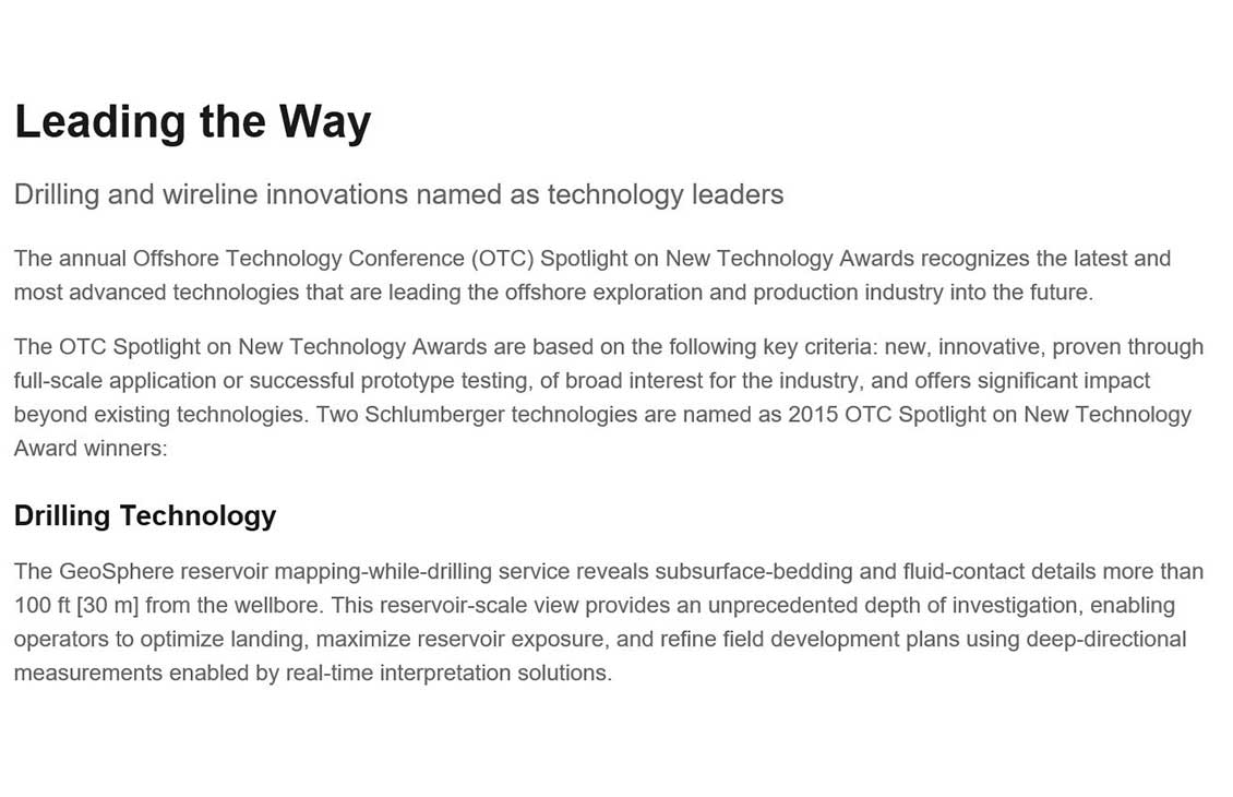 Leading the Way | Schlumberger