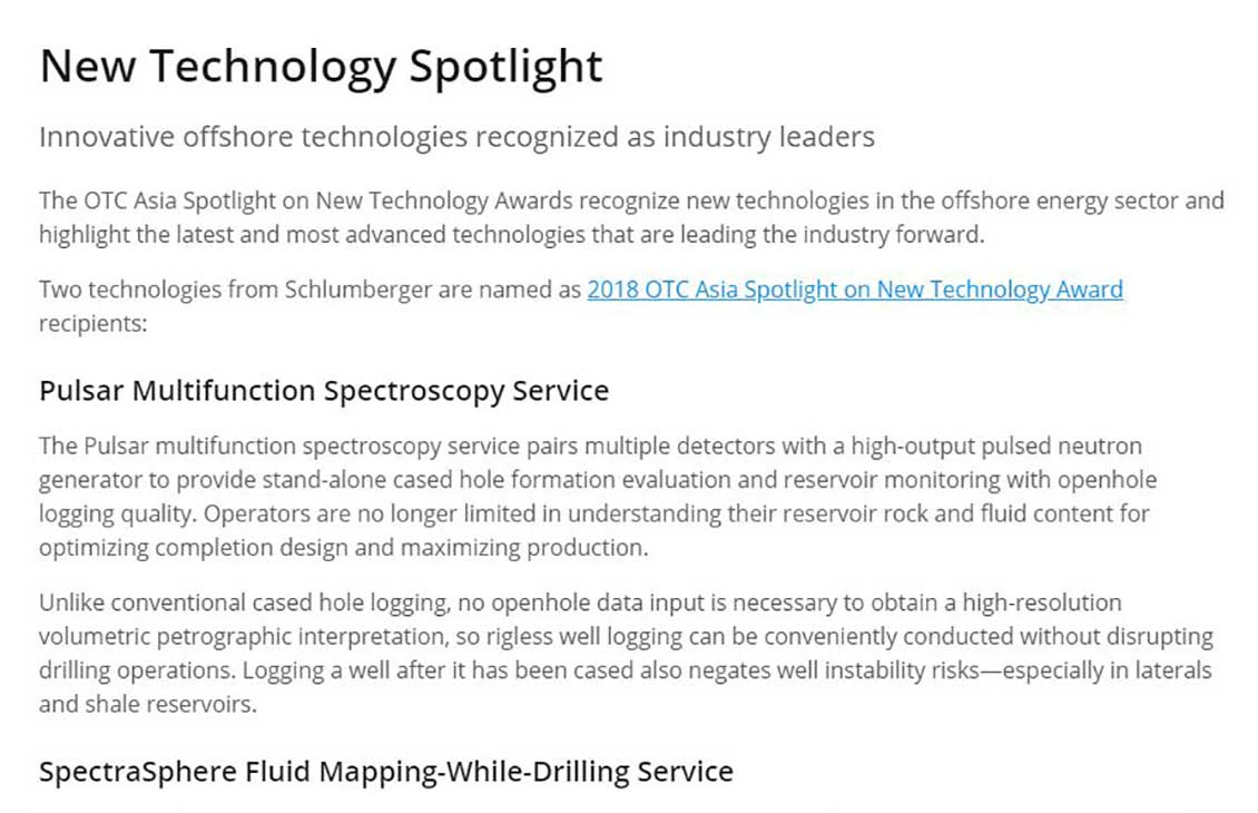 New Technology Spotlight | Schlumberger
