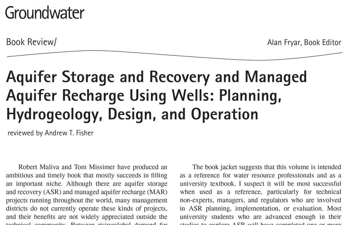 Aquifer Storage and Recovery and Managed Aquifer Recharge Using Wells ...